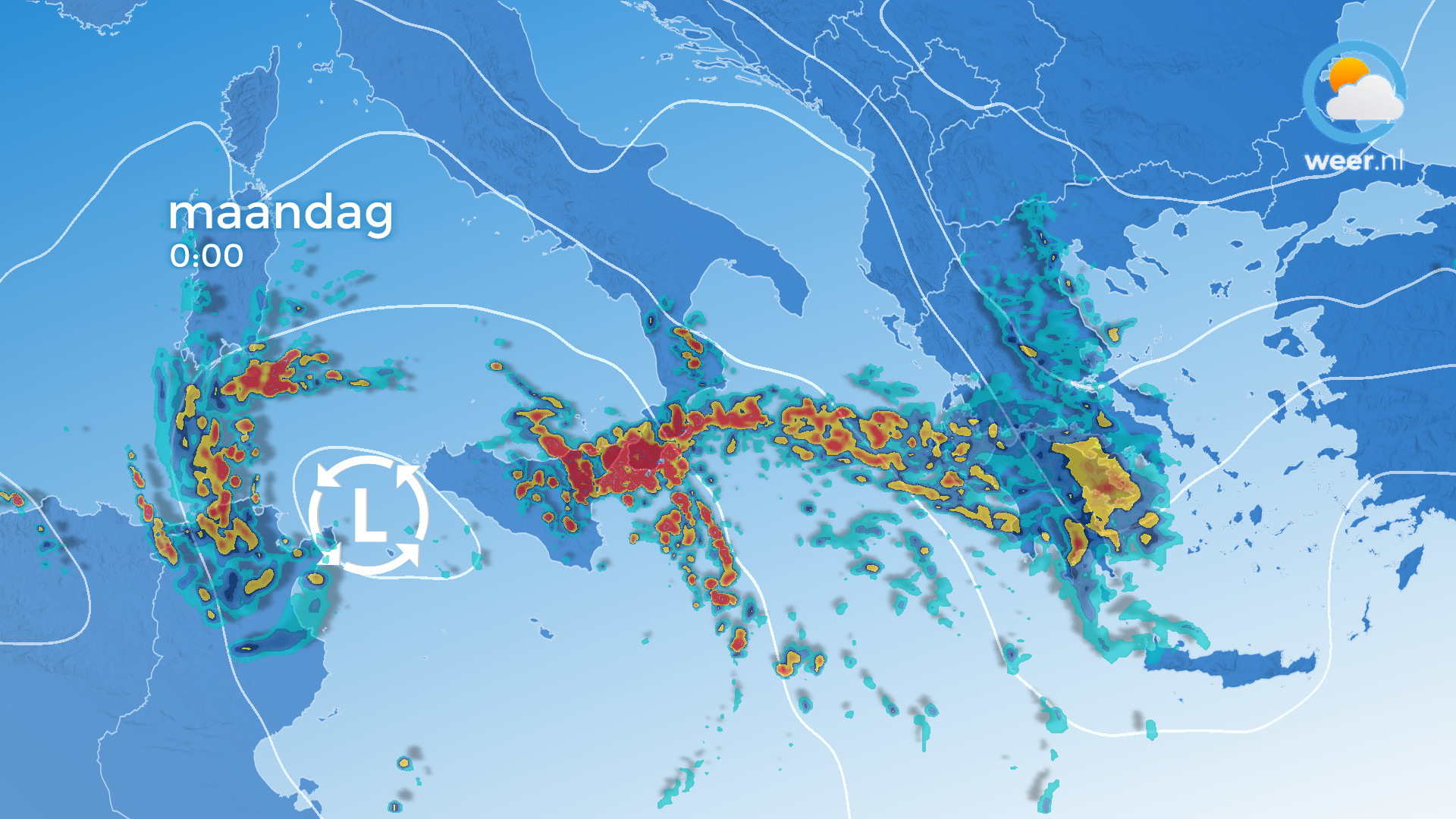 Code rood voor zware regen- en onweersbuien Zuid-Italië - Weer.nl